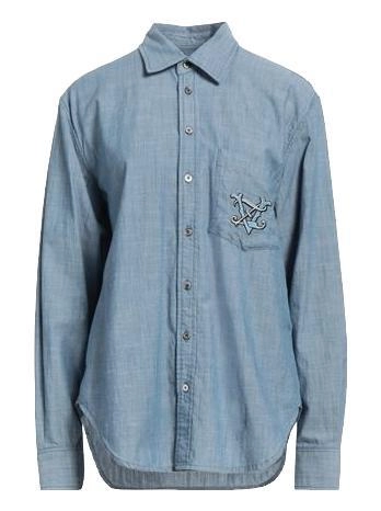 Zadig&Voltaire Chambray Cotton Shirt With Embroidered Logo - Blue
