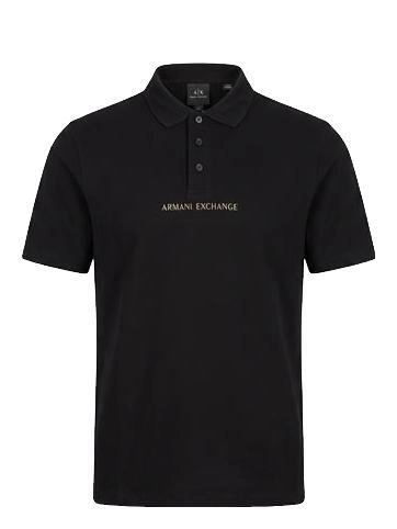 Armani Exchange Polo Shirt Size Cotton, Elastane - Black