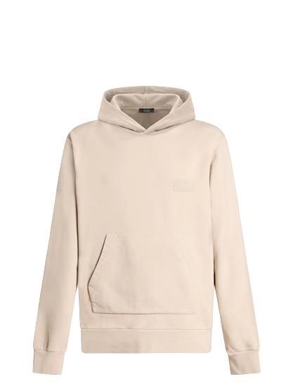 Herno Cotton Terry Hooded Sweatshirt - Beige