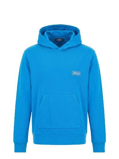 Herno Cotton Terry Hooded Sweatshirt - Blue