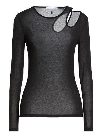 CARACTÈRE Long Sleeve T-shirt With Cutout - Black