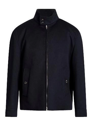 LARDINI Midnight Wool Brushed-felt Jacket - Blue