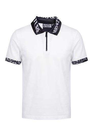Versace Polo Shirt Size Cotton, Polyester, Elastane - White