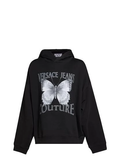 Versace Hooded Cotton Sweatshirt - Black