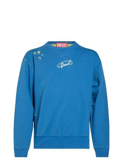 DIESEL® Embroidered Logo Cotton Sweatshirt - Blue