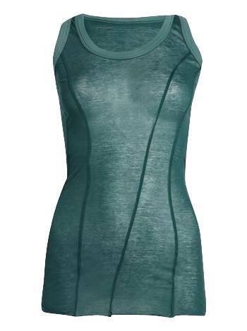 Masnada Deep Teal Viscose Silk Tank Top - Green