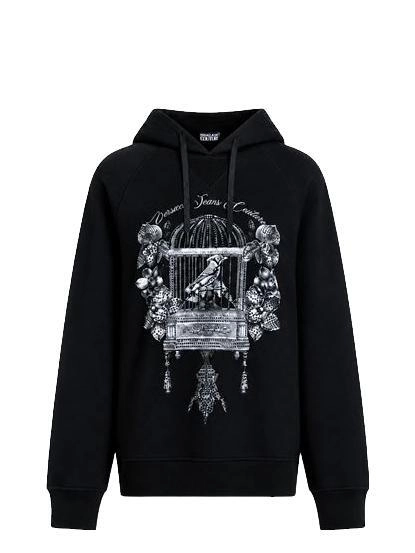 Versace Cotton Terrycloth Hoodie - Black