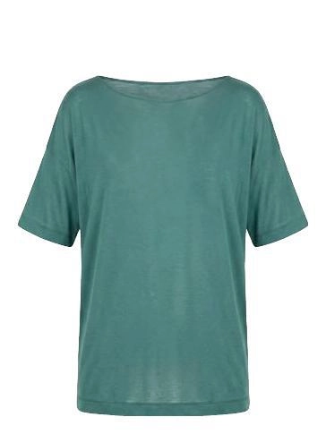 Masnada Deep Teal Viscose Silk T-shirt - Green