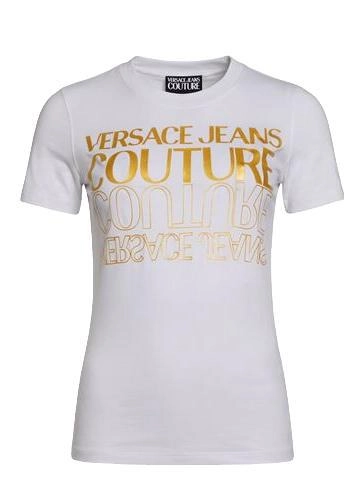 Versace Cotton Elastane Logo T-shirt - White