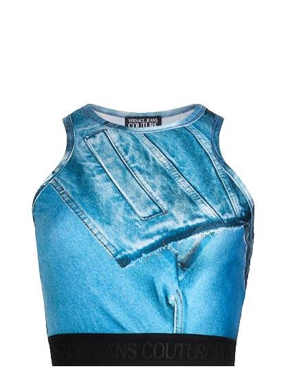 Versace Multicolor Top - Light Blue