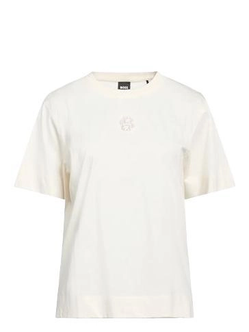 BOSS Cotton Elastane T-shirt With Appliqué Detail - Beige