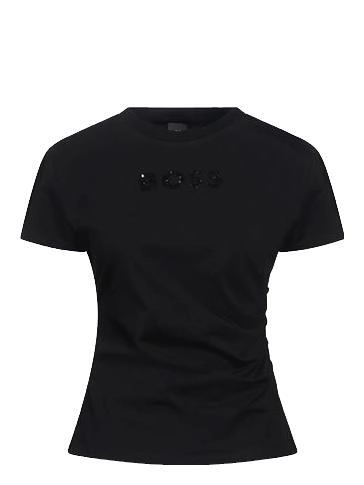 BOSS Cotton Jersey T-shirt With Sequins - Black