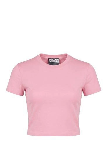 Versace Cropped Cotton Jersey T-shirt - Pink