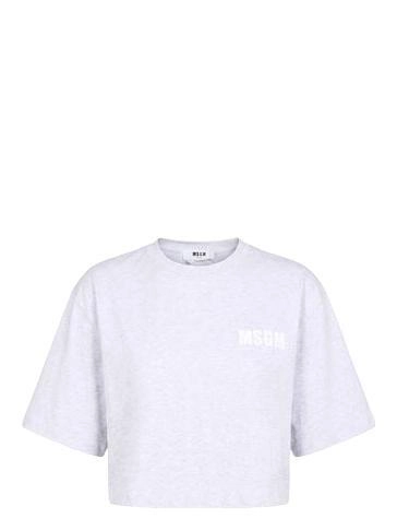 MSGM Cotton Logo-print T-shirt - Grey