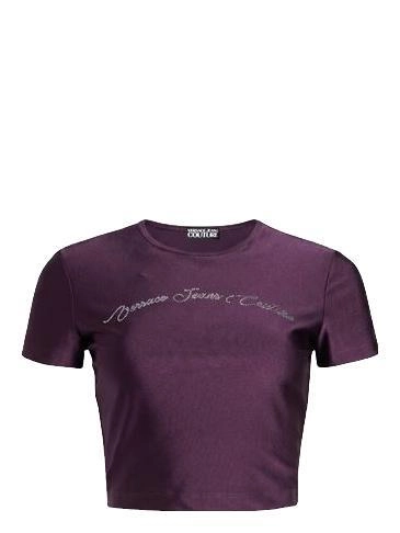 Versace Polyamide Blend Crop T-shirt - Plum