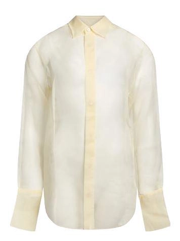 NENSI DOJAKA Pastel Silk Organza Cold-shoulder Shirt - Yellow