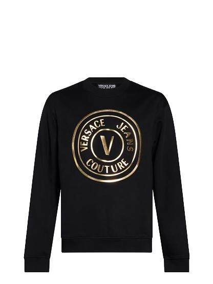 Versace Cotton-elastane Crewneck Sweatshirt - Black