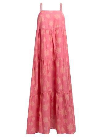 ALESSIA SANTI Cotton And Silk Floral Print Maxi Dress - Pink