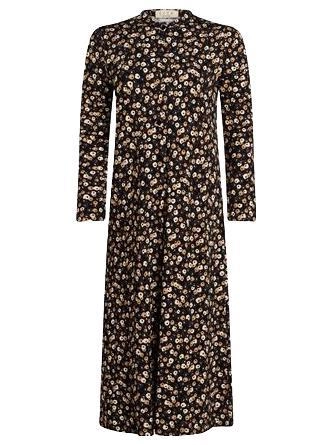 SIYU Multicolor Jersey Shirt Dress With Classic Collar - Black