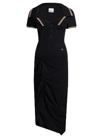 VIVIENNE WESTWOOD Cotton Piqué Bodycon Midi Dress - Black