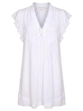 Poupette St Barth Gauze Embroidered Fringed Mini Dress - White