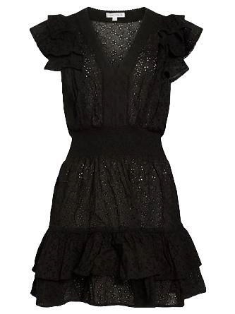 Poupette St Barth Cotton Broderie Anglaise Mini Dress - Black