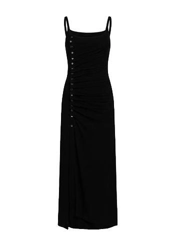 Rabanne Viscose Elastane Gathered Maxi Dress - Black