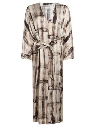 KAOS Taupe Viscose Midi Dress - Grey