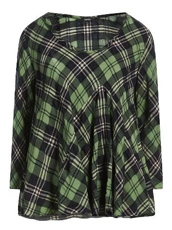 Aspesi Virgin Wool And Viscose Checkered Top - Green