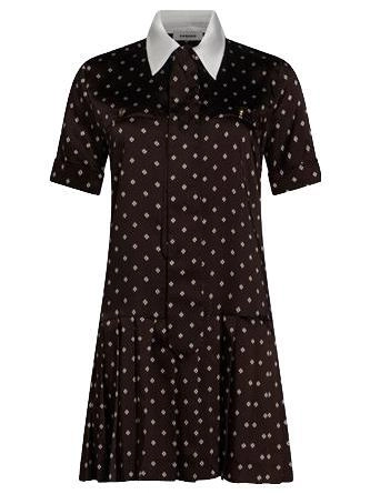 Sandro Dark Polyester Floral-print Mini Dress - Brown