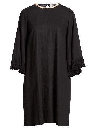 COMPAGNIA ITALIANA Linen Viscose Mini Dress - Black