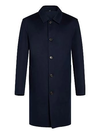 SEALUP Single-breasted Virgin Wool And Cashmere Coat - Navy