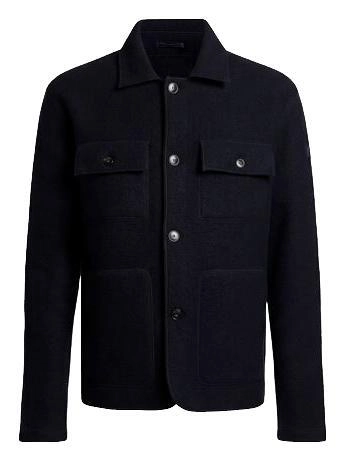 Façonnable Boiled Wool Jacket - Blue