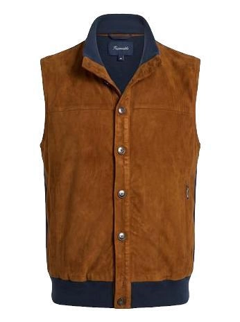 Façonnable Goat Skin, Cotton, And Cashmere Vest - Beige