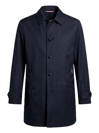 Façonnable Cotton And Polyamide Overcoat - Midnight Blue