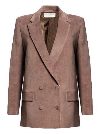 Officine Générale Khaki Cotton Elastane Double-breasted Jacket - Beige