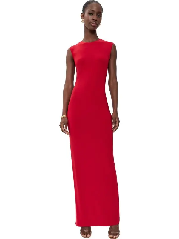 Norma Kamali Sleeveless Maxi Dress - Tiger Red