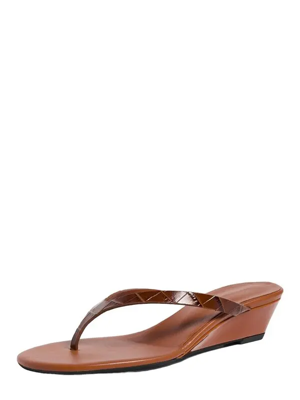 Christopher Esber Scala Embossed Wedge Sandals - Cognac