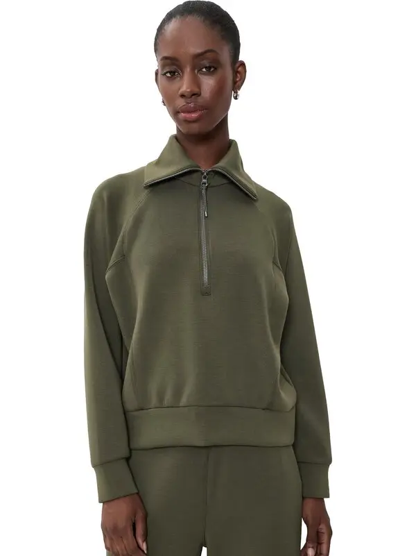 Spanx Airessentials Half Zip Sweatshirt - Monstera