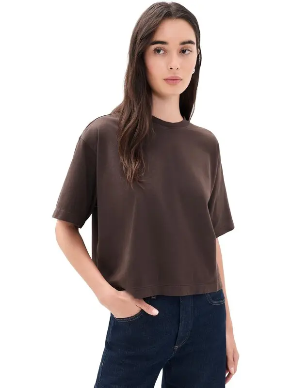 Madewell Boxy Tee In Lightweight Stretch Jersey - Dark Chicory