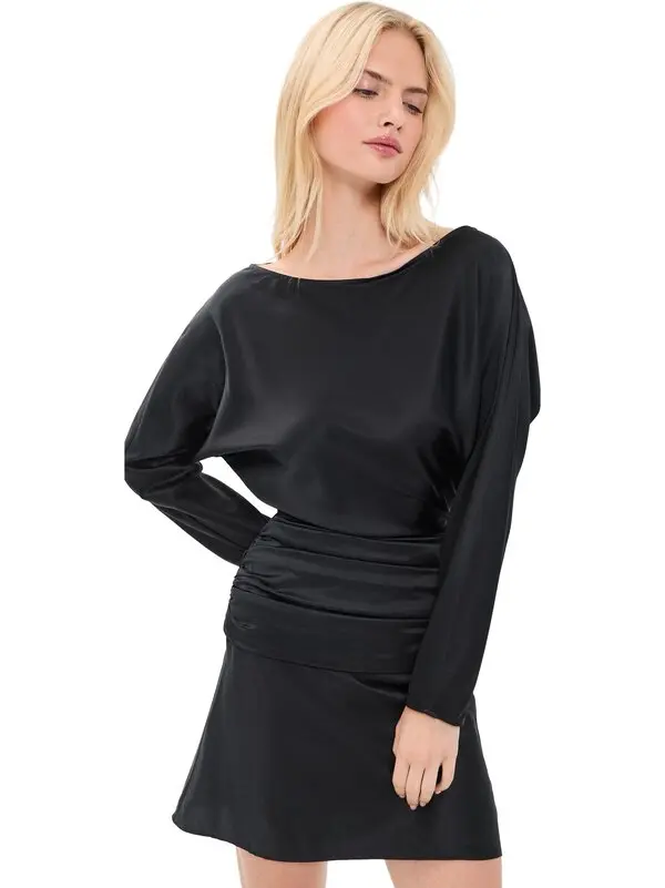 Staud Freda Silk Mini Dress - Black