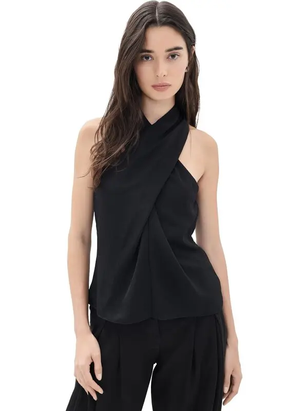 Theory Halter Neck Top - Black