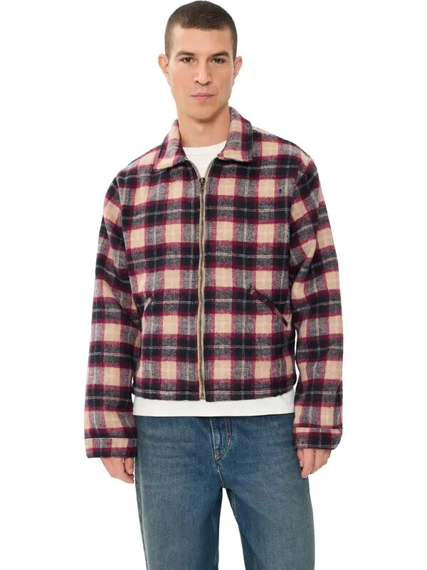 ASHER Zed Plaid Zip-up Jacket - Red/brown