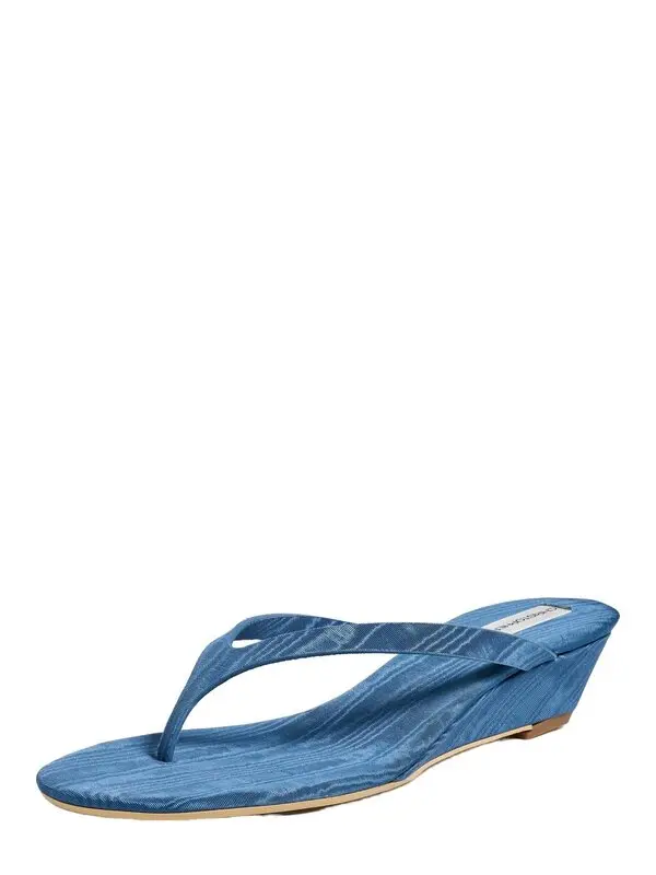Christopher Esber Moire Weave Wedge Heels - Denim