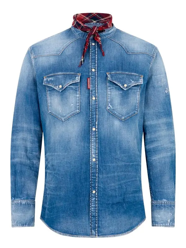Dsquared2 Medium Wash Canadian Vintage Shirt - Blue