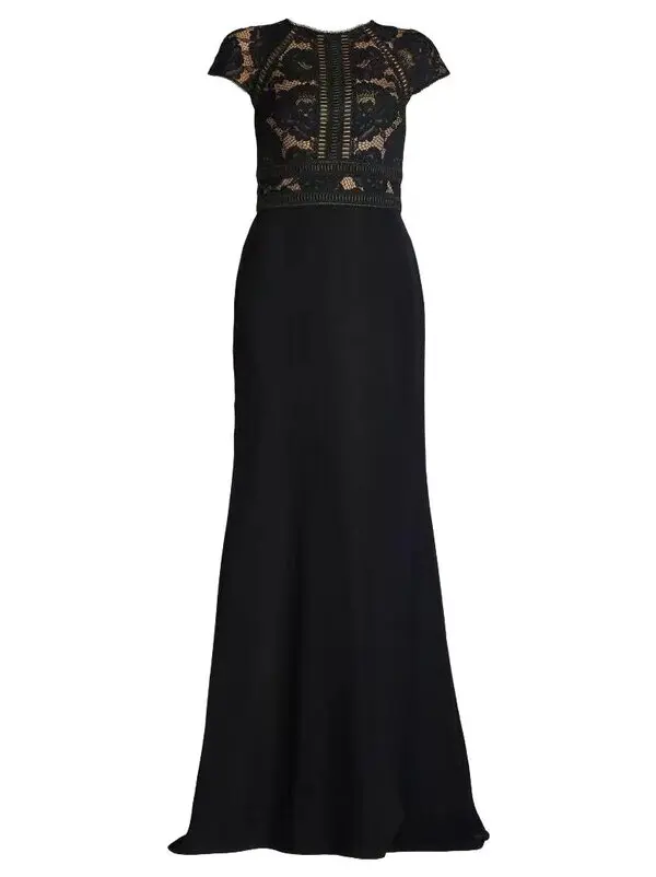 Tadashi Shoji Catrine Lace-panelled Maxi Dress - Black