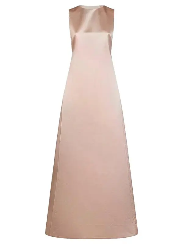 ALINA Bow-detail A-line Maxi Dress - Pink