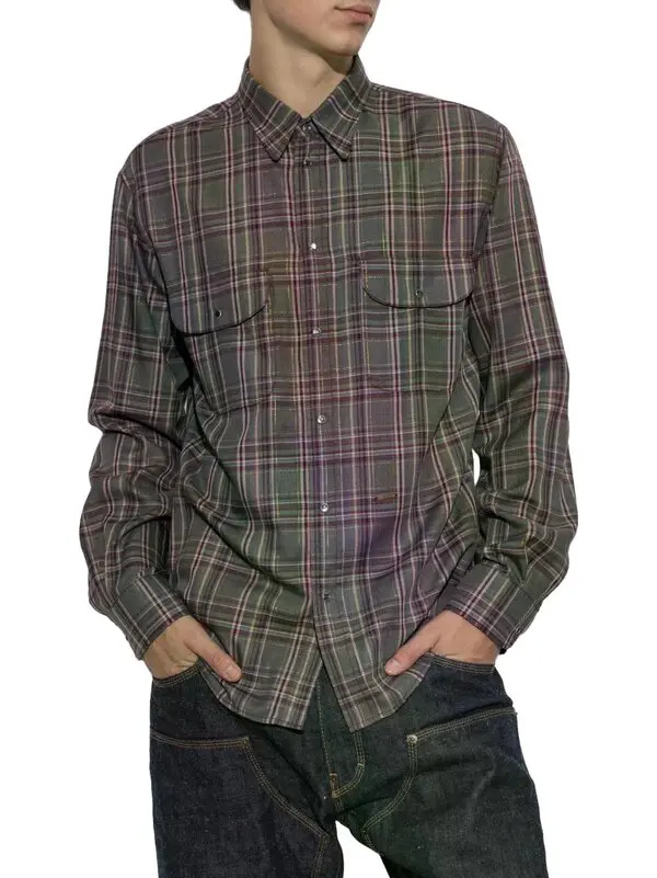 Dsquared2 Check-pattern Flap-pocket Shirt - Grey
