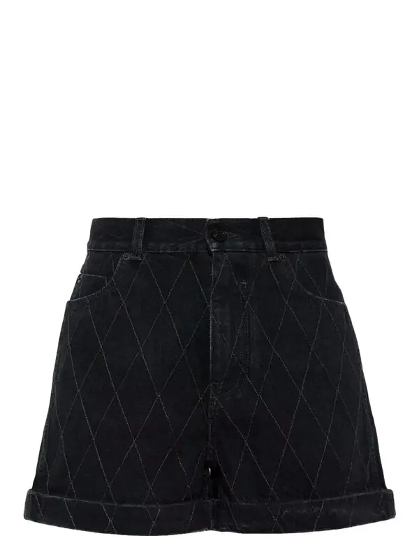 Balmain Diamond Quilted Turn-up Shorts - Black