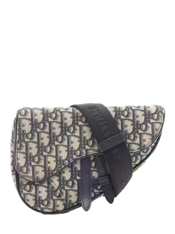 Dior Saddle Oblique Jacquard Mini Crossbody Bag - Blue